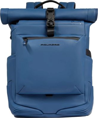 Piquadro Homme, Sacs, Bleu, Taille: ONE Size Zaino Roll-Top in tessuto