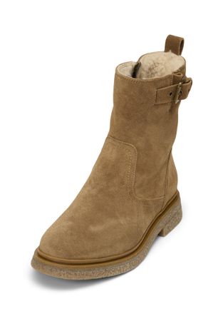 Marc O'Polo Stiefel MARC OPOLO mit flauschigem Warmfutter, Damen, Gr. 37, braun (mid braun), Obermaterial: 100% Leder (Rind), unifarben, Schuhe Stiefel, Topseller
