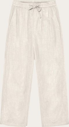 Knowledge Cotton Apparel Damen vegan Hose Posey Wide Satin Egret Wei&Atilde;Y