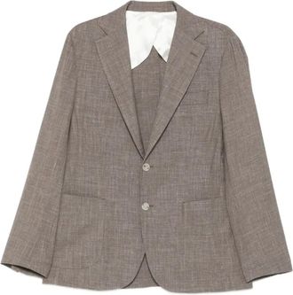 Barba Homme, Vestes, Brun, Taille: XL Veste en laine/soie/lin