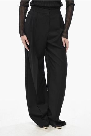 Alexander McQueen Wool Palazzo Trousers with Two Pleats size 42