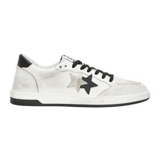 2Star Handgefertigte Italienische Sneakers Wei&szlig; Schwarz M&auml;nner - - Shoes - Herren - Wei&szlig; - 42 EU
