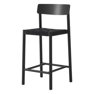 & Tradition Tabouret de bar sangles noires 65 cm Betty TK12 en fr&ecirc;ne & Tradition