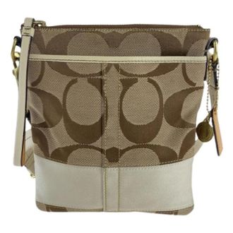 Coach Pre-owned Signature Canvas Leder Schultertasche - - Pre-owned - Damen - Beige - ONE SIZE