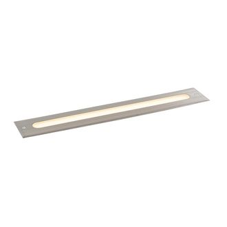 QAZQA Modern Moderner Bodenstrahler Au&szlig;en Stahl I Silber I nickel matt 50 cm inkl. LED IP65 - Eline I Au&szlig;enbeleuchtung - Aluminium Rechteckig - I LED