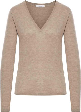 Max Mara Rundhalspullover - Nude