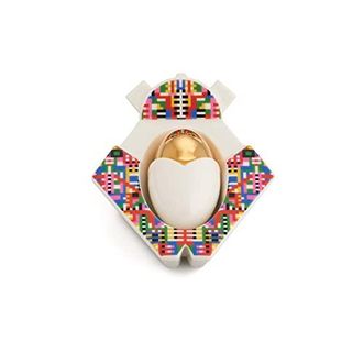 Alessi Jesus ESA05 1 - Jesuskind Figur f&uuml;r Krippe aus Porzellan mit Handaufgebrachten Abziehbildern und Details aus 24 Karat Gold, Mehrfarbig