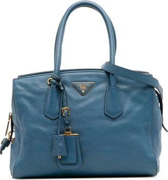 Prada Hobo Bags - Vitello Grain Satchel - Gr. unisize - in Blau - f&uuml;r Damen