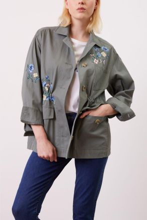 Gerard Darel Veste brod&eacute;e - SATINE - Kaki moyen