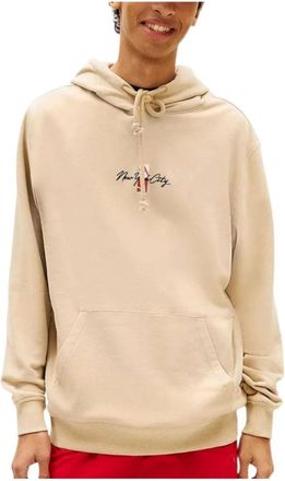 Tommy Hilfiger Homme, Sweatshirts et sweats &agrave; capuche, Beige, Taille: XL Back Graphic Terry Hoody
