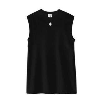 Marcelo Burlon Homme, Tops, Noir, Taille: L Jersey Sleeveless Top
