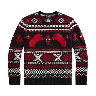 Ralph Lauren Pullover mit B&auml;ren - - Knitwear - Herren - Schwarzk - M