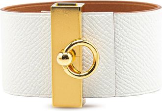 Hermès Ring - Bicolor Epsom Reversible Illusion Bracelet MM - Gr. unisize - in Weiß - für Damen