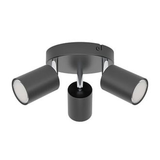 Eglo Deckenlampe 3-flammig Reciso-E, Deckenstrahler f&uuml;r Schlafzimmer und Flur, Spot Deckenleuchte aus Stahl in Schwarz, GU10 Fassung