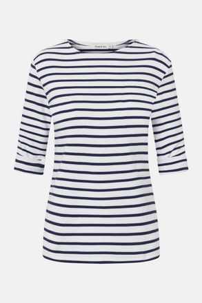 Armor Lux 3/4-Arm Streifenshirt wei&szlig;-marine Damen