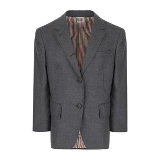 Thom Browne Solid Wool Flannel Oversized Sportcoat - - Jackets - Damen - Grau - XS
