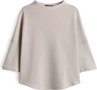 someday Damen Dreiviertelarmshirt | KEROMY Oversized Jerseyshirt aus nachhaltigem BCI Cotton Mix Pale Greige Melange, 40