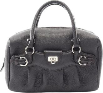 Ferragamo Sac &agrave; main Gancini en cuir pr&eacute;-poss&eacute;d&eacute; - Femme - Pre-owned - Noir - Taille: ONE Size