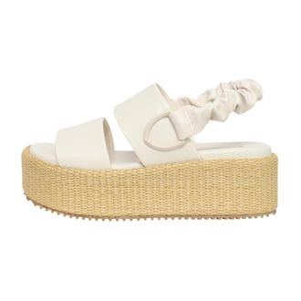 Blauer Femme, Chaussures, Blanc, Taille: 41 EU Sandales femme en &eacute;co-cuir avec logo