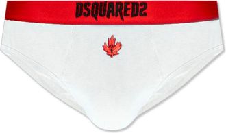 Dsquared2 Homme, Sous-v&ecirc;tements, Blanc, Taille: XL Slips Logo