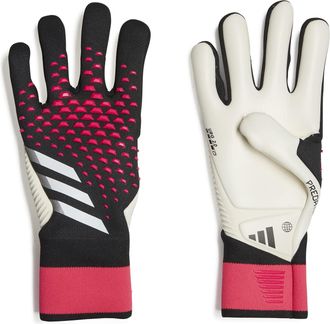 adidas Adidas Unisex Goalkeeper Gloves (W/O Fingersave) Predator Pro Goalkeeper Gloves, Black/White/Team Shock Pink, HN3345, 11