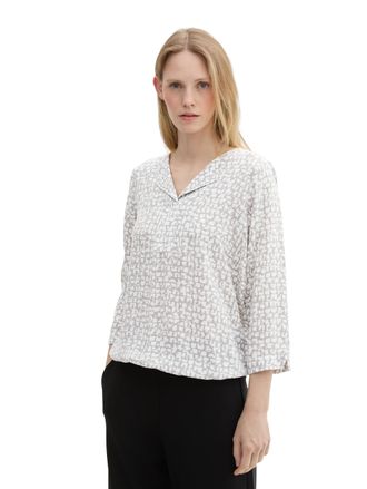 Tom Tailor Damen Bluse mit Muster, 36134 - Neutral Tile Design, 34