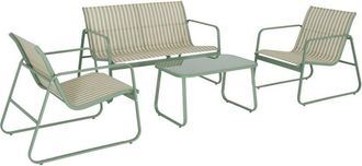 Sweeek Gartenset aus Metall und Textilene f&uuml;r 4 Personen