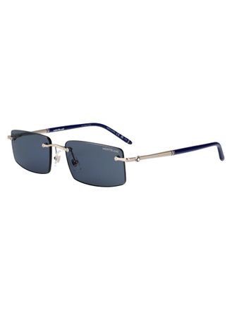 Montblanc MB0443S Metal Rimless Sunglasses - Silver
