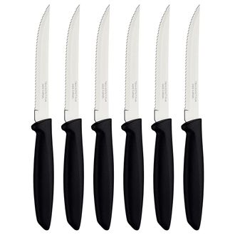 Tramontina 6-tlg. Obst-/Tomatenmesser Set (schwarz, spitze Spitze)