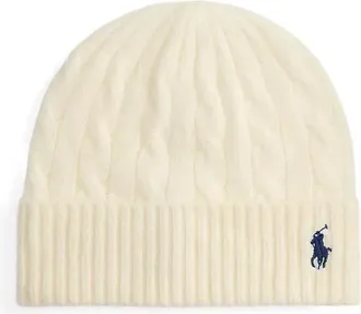 Polo Ralph Lauren Femme, Accessoires, Beige, Taille: ONE Size Cable Knit Beanie