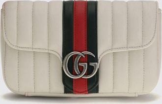 Gucci GG Marmont Mini-Schultertasche aus Nappaleder mit Webstreifen