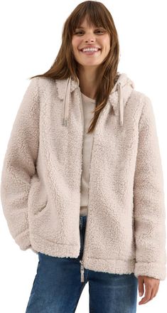 Cecil Teddy-Overshirt mit Kapuze teddy vanilla white M