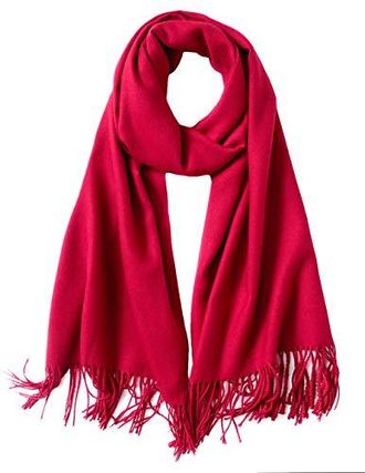 Maamgic Foulard Echarpe xxl echarpe printemps Femme Homme 200 * 70CM Hiver Touch&eacute; Soyeux Multi-Couleur El&eacute;gant Ch&acirc;le Doux pour Mariage Party Soiree, Rouge, Ta