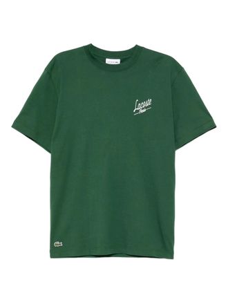 Lacoste t-shirt en coton à logo imprimé - Vert