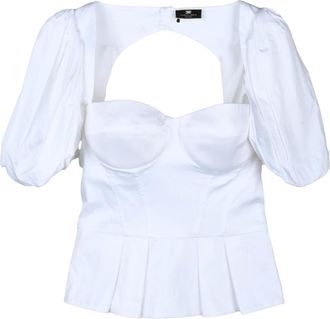 Elisabetta Franchi Femme, Blouses et Chemises, Blanc, Taille: 40 FR Bustino