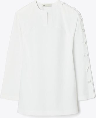 Tory Burch Damen Tunika aus Baumwollpopeline mit Zierknoten