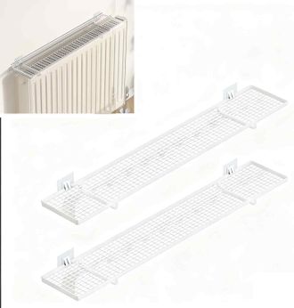 Generic 2 Heizungsregal Ohne Bohren, Metall, Tragkraft 25 Kg, Heizk&ouml;rperverkleidung F&uuml;r Maximale Platzausnutzung, Ausgeh&ouml;hltes Design(White,35x15cm/13.8x6in)