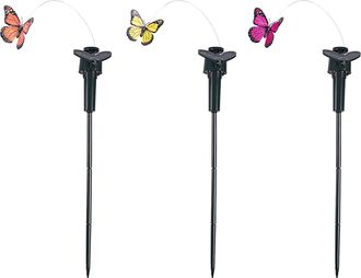 QUINTRA 2 stücke Solar Schmetterling Garten Elektrische Harz Schmetterling Mall Park Simulation Dekoration Solar Lüfter Mini (Multicolor, One Size)