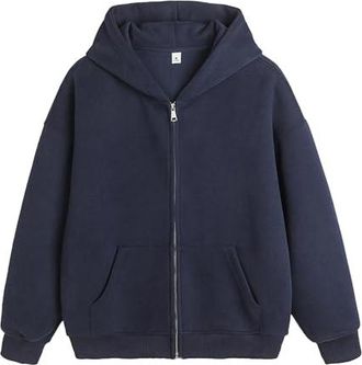 Generic Veste à capuche en polaire à fermeture éclair pour homme - Uni - Vêtement dhiver - Sweat à capuche confortable - Manches longues - Haut athlétique - C