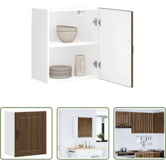 vidaXL vidaXL Meuble murale cuisine - Armoire murale de cuisine Lucca ch&ecirc;ne marron bois ing&eacute;nierie