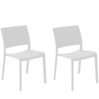 Resol FIONA Chaise Int&eacute;rieur, Ext&eacute;rieur Set 2 Blanc