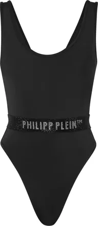 Philipp Plein maillot de bain &agrave; bande logo - Noir