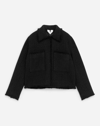 Arket Boucl&eacute;-Jacke Aus Wollmischung -Schwarz