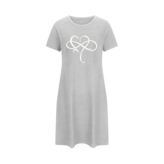 Generic Chemise de nuit pour femme - Chemise de nuit imprim&eacute;e damour pour la Saint-Valentin, v&ecirc;tements de nuit doux, confortables et confortables pour femme, 