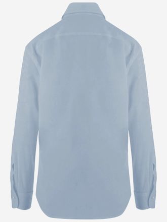 Her Shirt Womens Stretch Silk Shirt Ludovica Light Blue