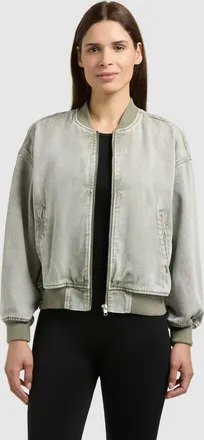 Khujo Jeansjacke KHUJO CLARA, Damen, Gr. XXL, seagr&uuml;n, 100% Baumwolle, regular fit h&uuml;ftlang, eingesetzt angesetztes B&uuml;ndchen, Jacken Jeansjacke