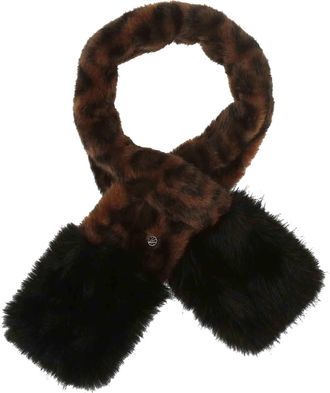 Loevenich Weicher Schal | Kunstfell mit Leoparden-Muster | OneSize | Damen & Herren | Stylischer Winterbegleiter Black