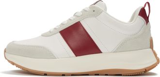 FitFlop F-Mode Flow Leather/Suede Flatform Sneakers, Damen-Turnschuhe, gebrannte Beere Wei&szlig; Urbana, 38 EU, Urbane wei&szlig;e gebrannte Beere, 38 EU