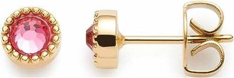 Leonardo Leonardo Jewels Anka 023233 Boucles doreilles pour femme en acier inoxydable IP doré avec cristal Preciosa rose Diamètre 0,5 cm, 0.5, Acier inoxydable