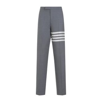 Thom Browne Wollhose mit charakteristischen Streifen - - Trousers - Herren - Grau - L